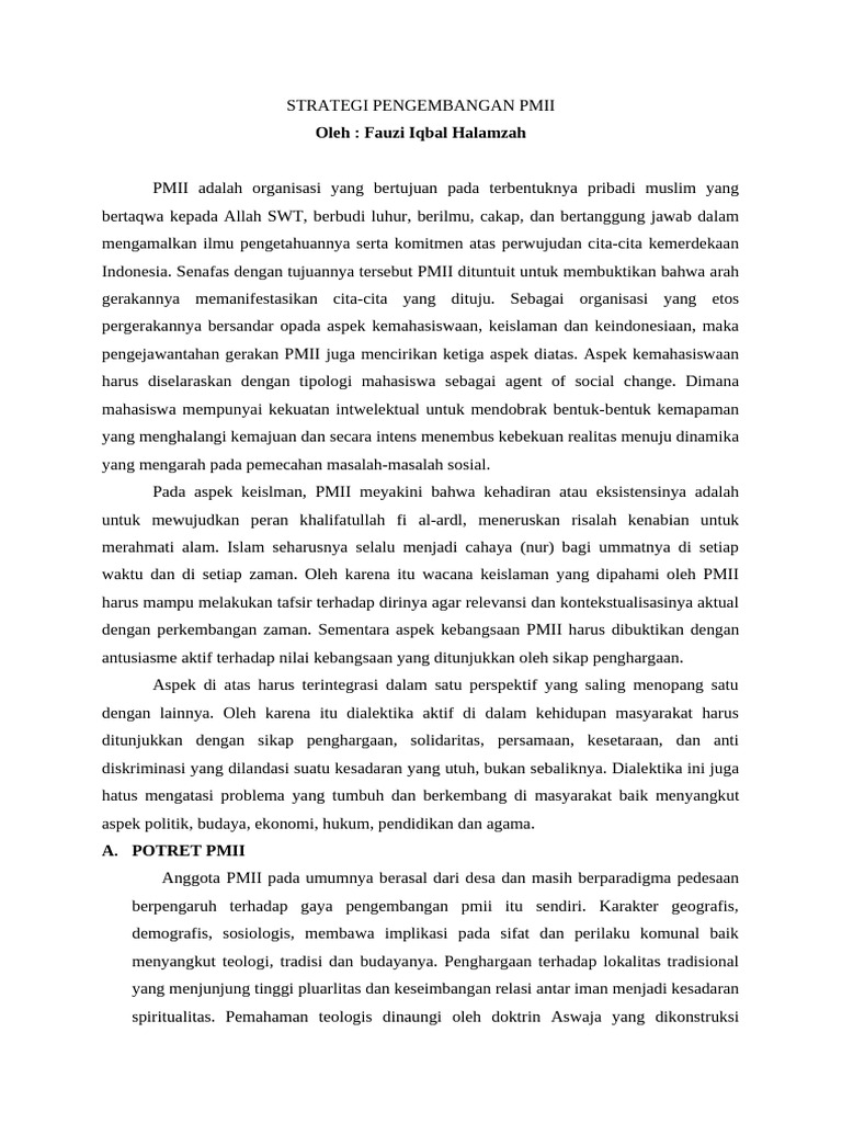 Strategi Pengembangan Pmii | PDF
