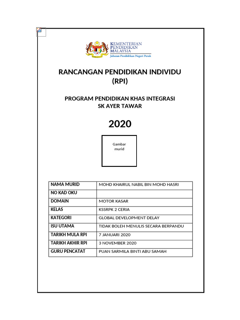 Contoh Penulisan Rpi | PDF