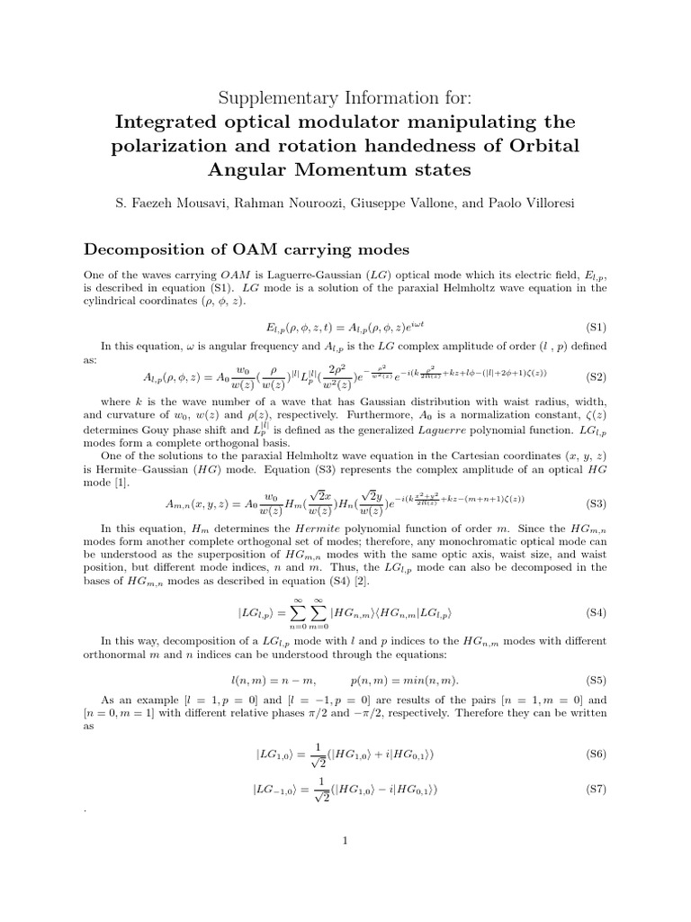 iNTEGRATED MODULATOR Math Details | PDF | Waves | Theoretical Physics