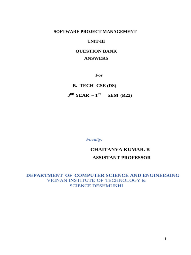 SPM UNIT-III QB&ANS | PDF | Software Development Process | Software ... SPM UNIT-III QB&ANS | PDF | Software Development Process | Software ...