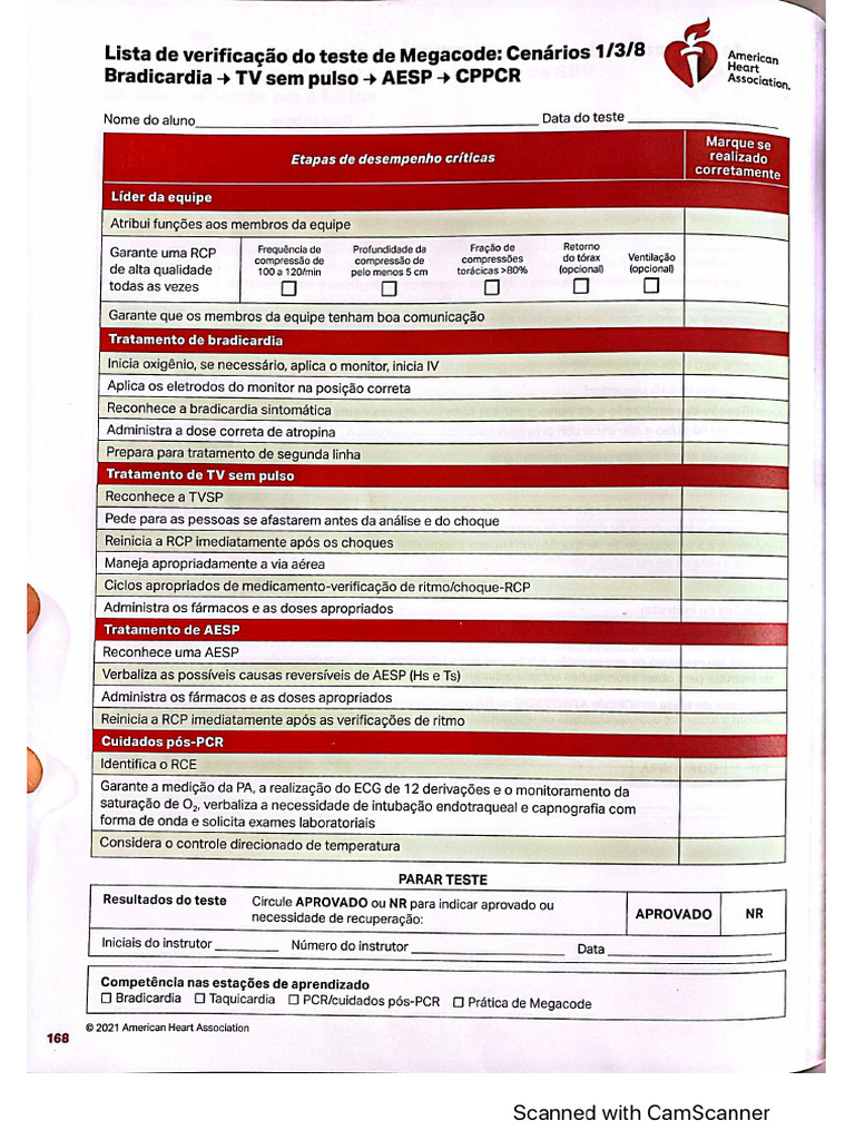 Check List - Bradcard, TVSP, Aesp, Pós PCR, Assist | PDF