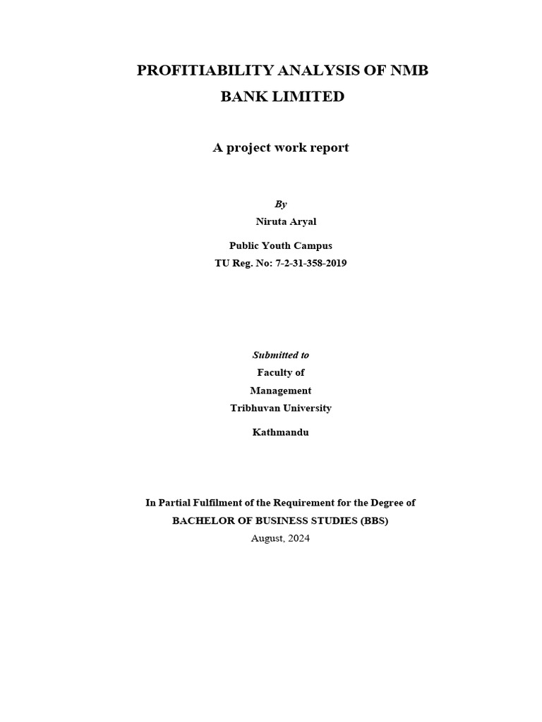 Niruta Aryal Final Report | PDF | Banks | Transaction Account