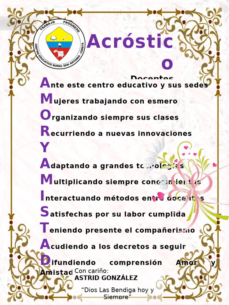 Acróstico Docentes | PDF