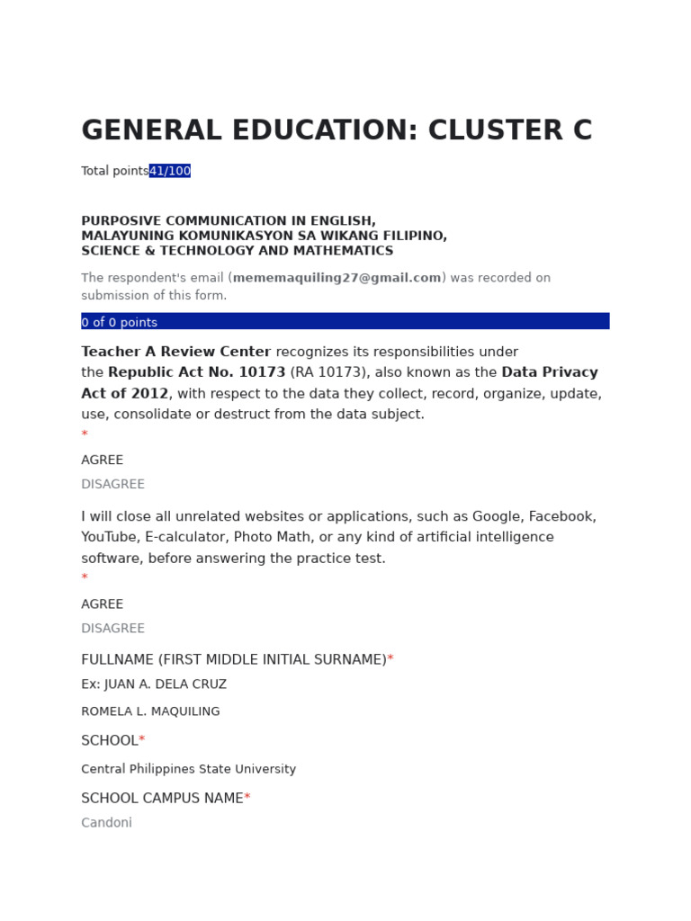 Gen Ed Cluster 3 | PDF