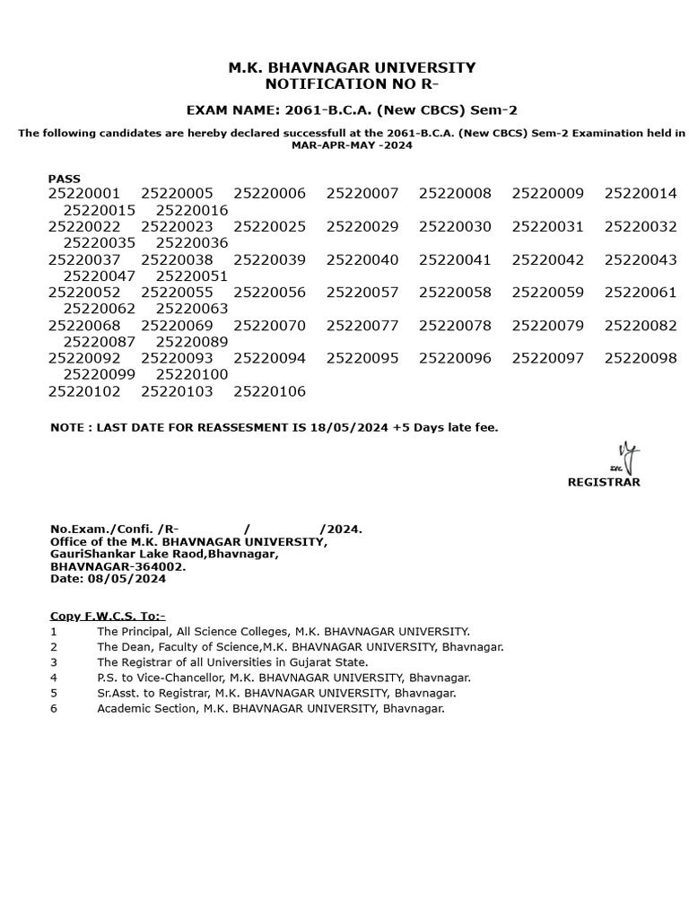 2061-Bca Sem-2 Press Noti Mar-Apr-May-2024 | PDF