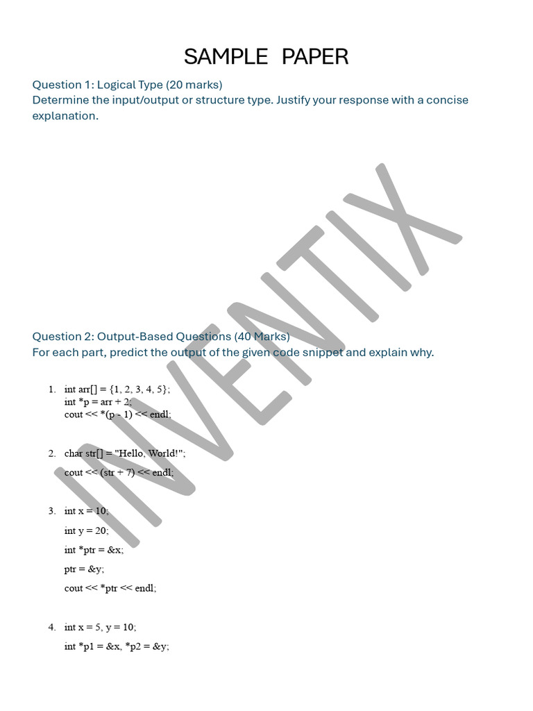 SAMPLE PAPER | PDF | Software Development | Programming Paradigms