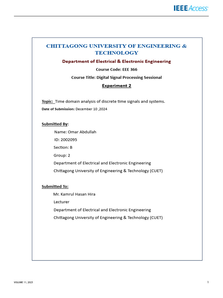 DSP Exp 2 | PDF | Convolution | Electronic Engineering