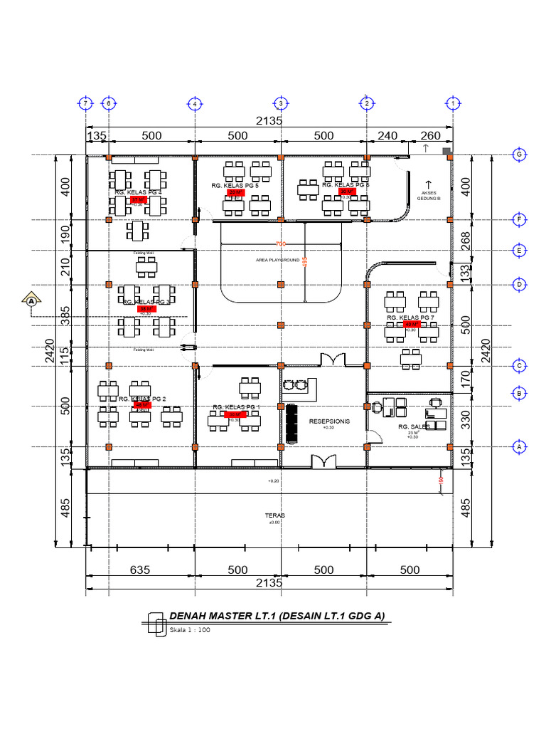 Denah LT.1 Gedung A Revisi | PDF