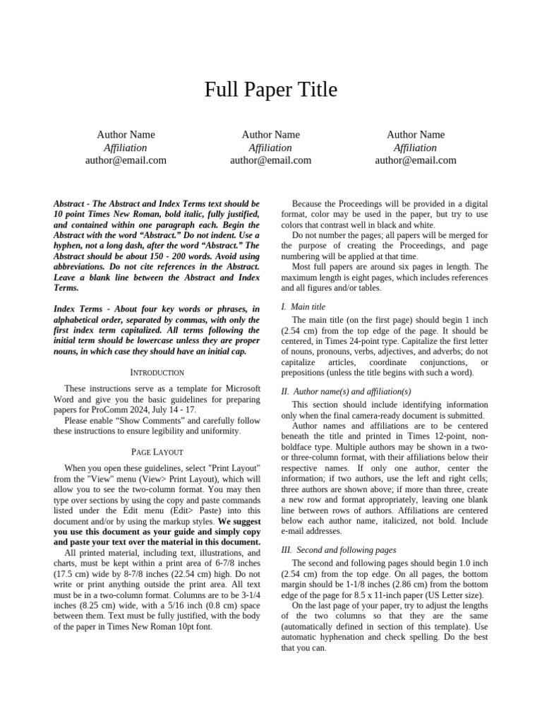 Full Paper Template | PDF | Text | Written Communication