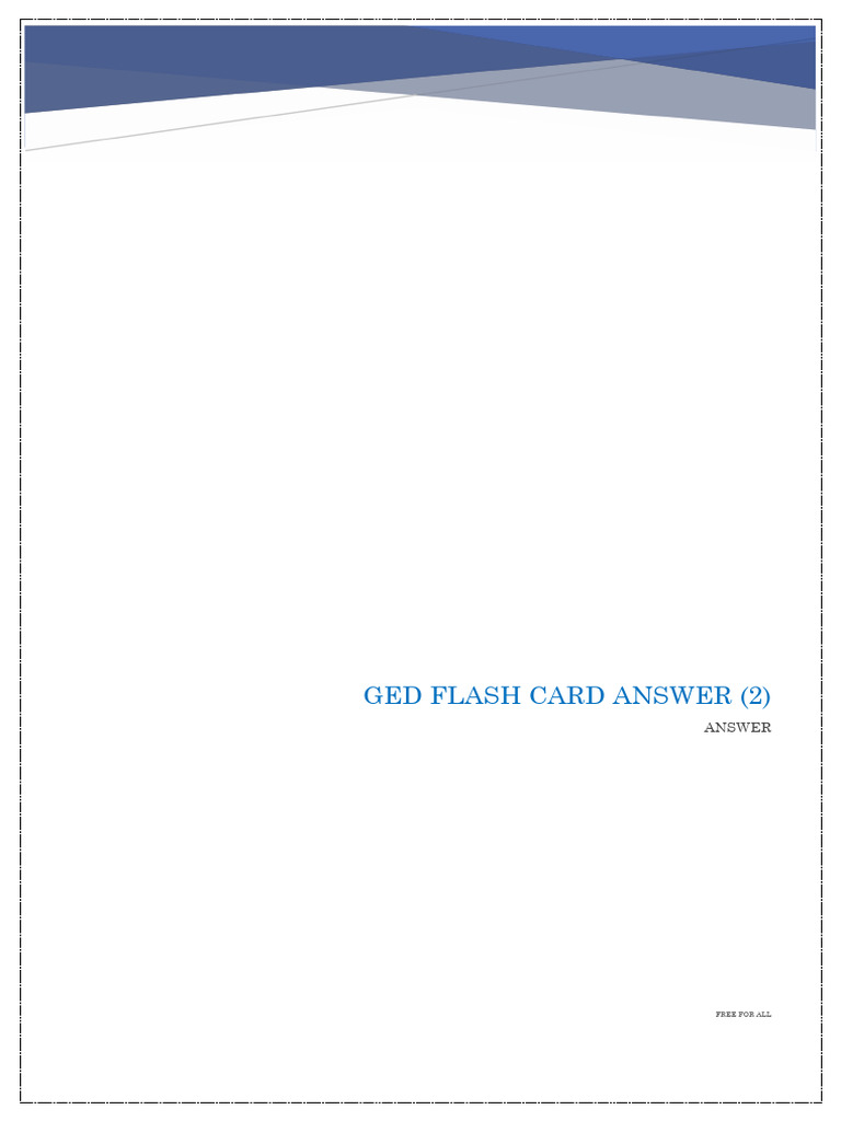 GED FLASH CARD ANSWER (2) | PDF | Glycogen | Gravity