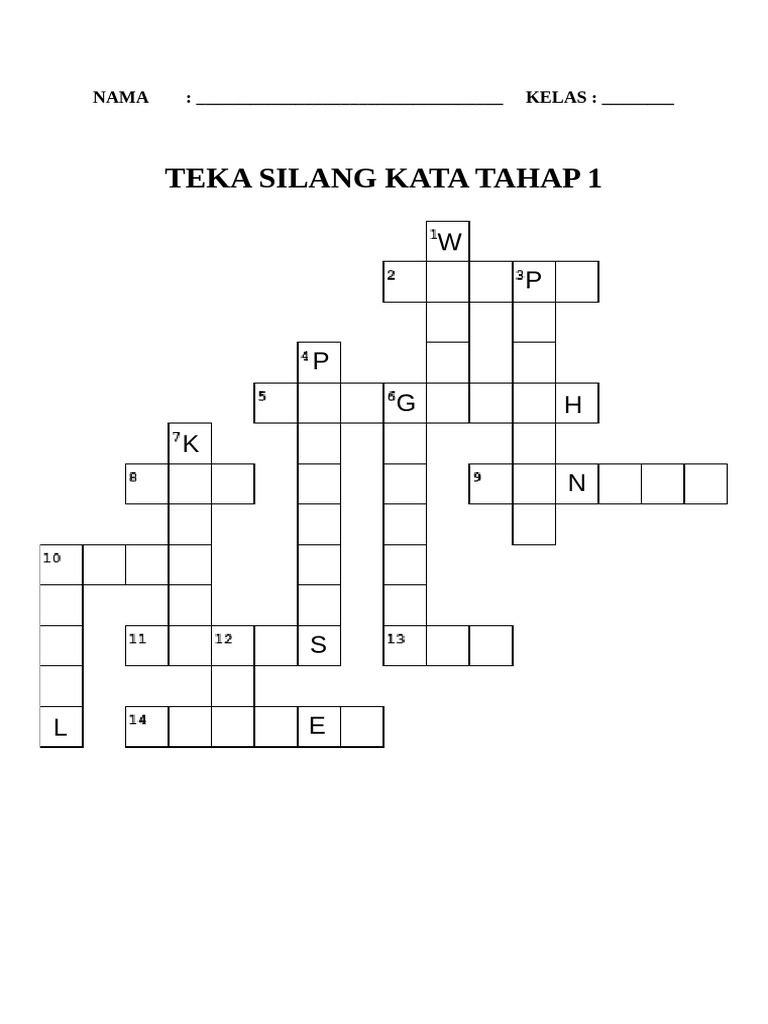 Teka Silang Kata Tahap 1 | PDF