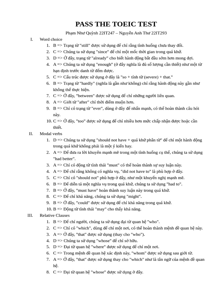 Pass The Toeic Test | PDF