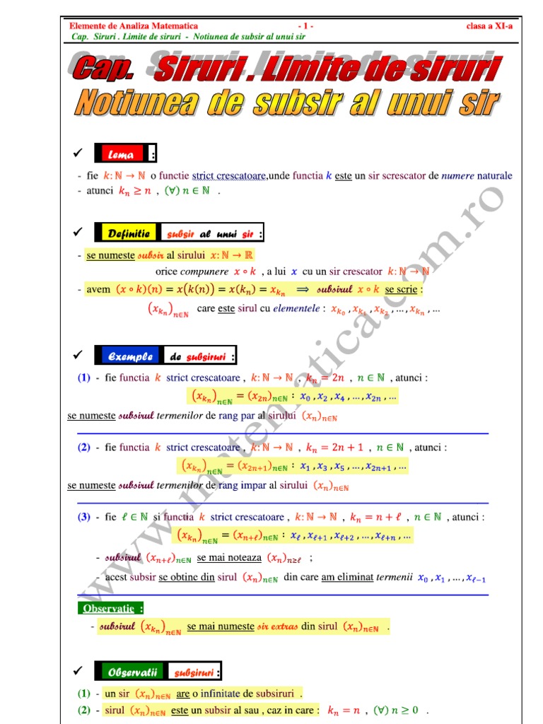 Limite de Siruri | PDF