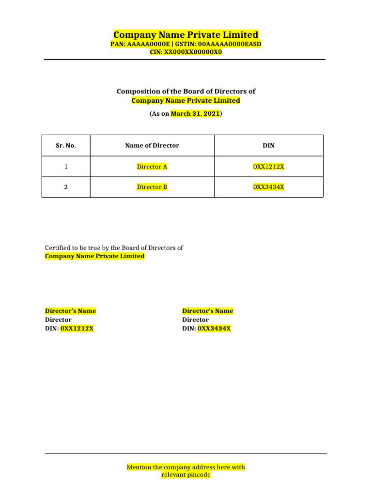 List of Directors | PDF
