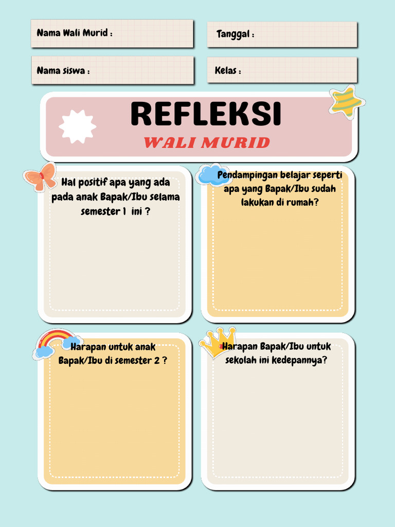 Refleksi Wali Murid Semesteran | PDF