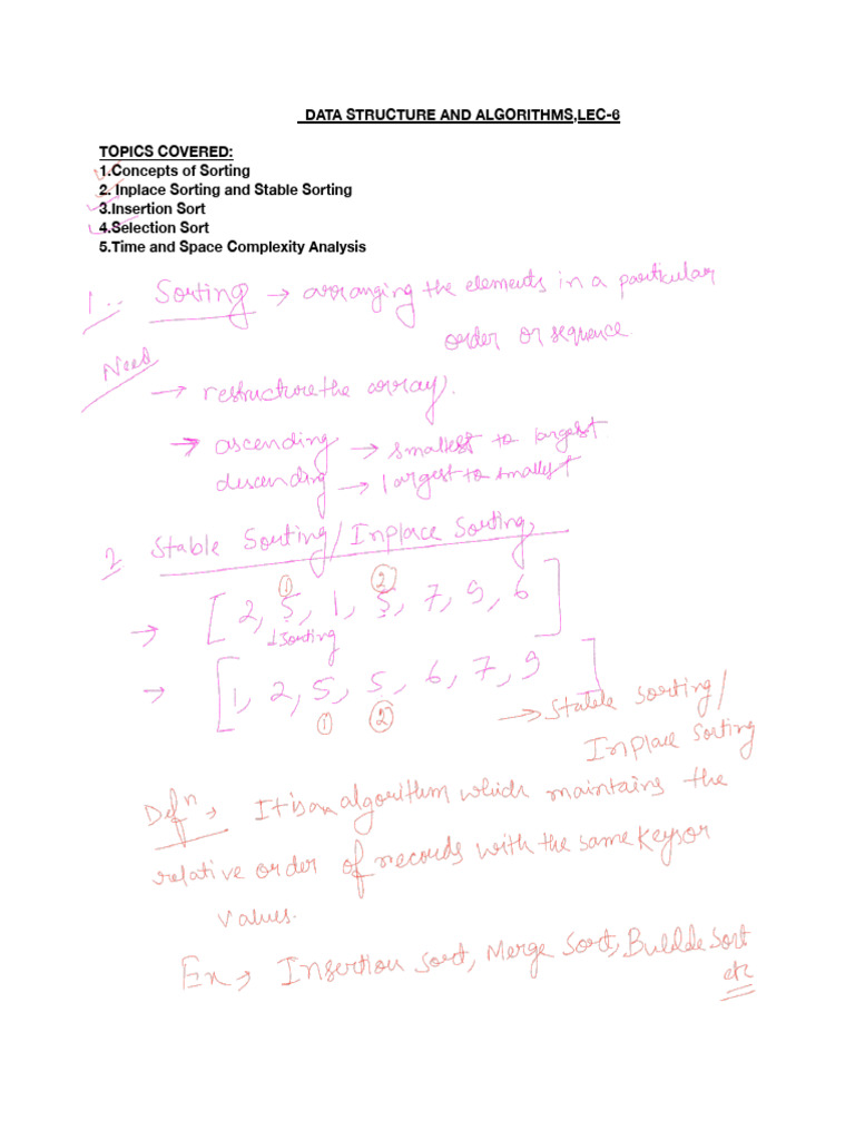 Sorting | PDF | Theoretical Computer Science | Algorithms Sorting | PDF | Theoretical Computer Science | Algorithms