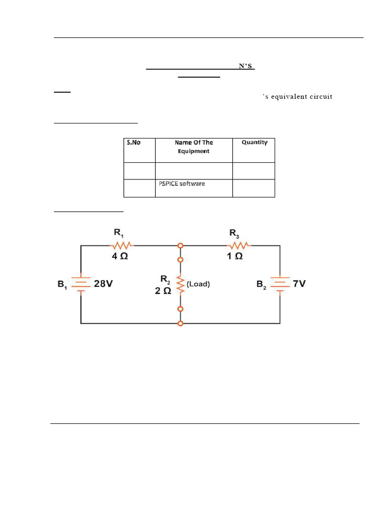 Norton’s Theorem Simulation in PSPICE | PDF | Electrical Network | Electrical Resistance And ...