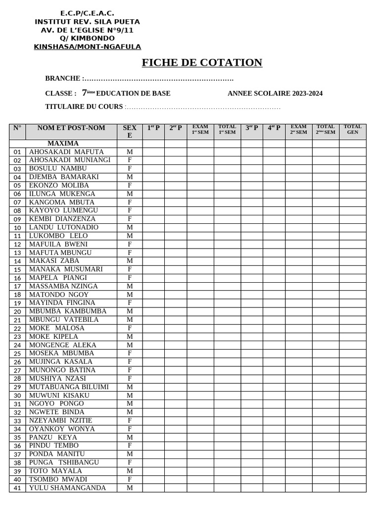 Fiche de Cotation 7 | PDF
