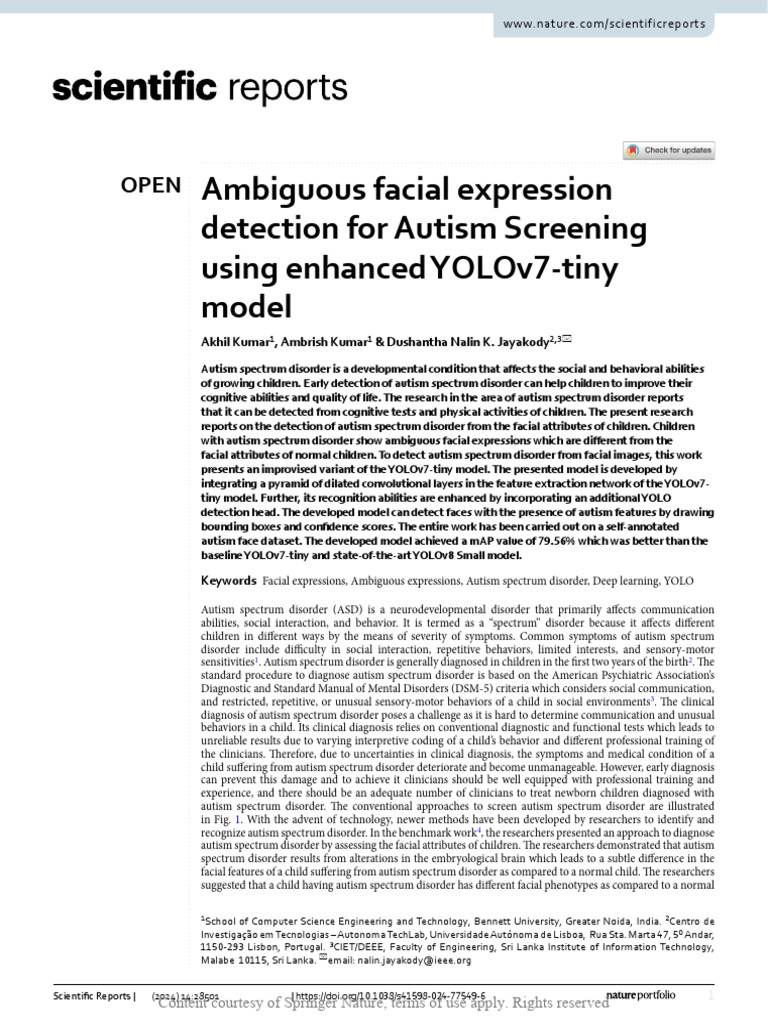 Ambiguous Facial Expression Detection For Autism S | PDF | Mental ...