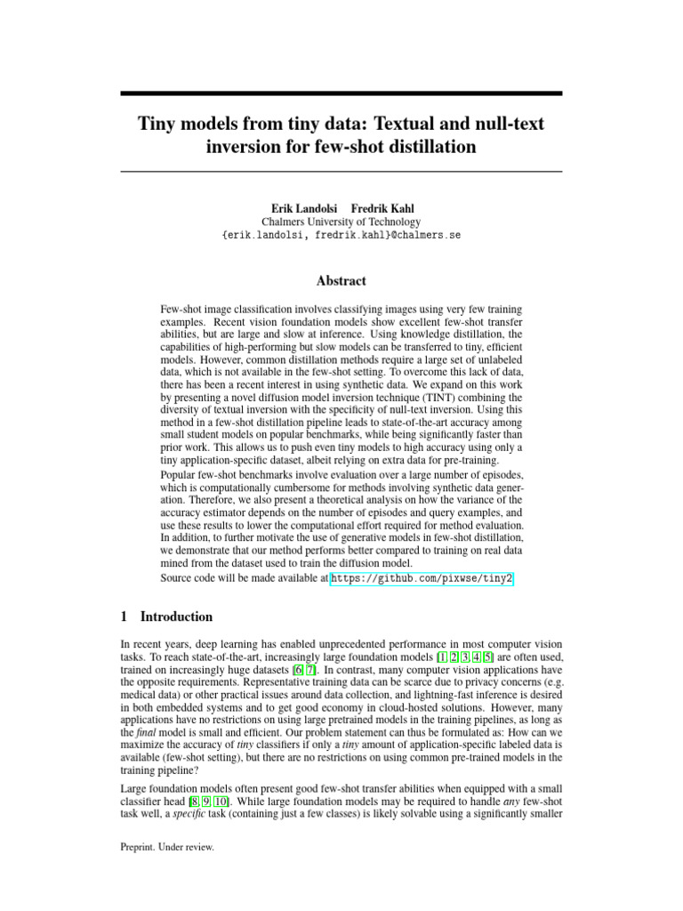 Tiny Models From Tiny Data Textual And Null Text I Pdf Estimator