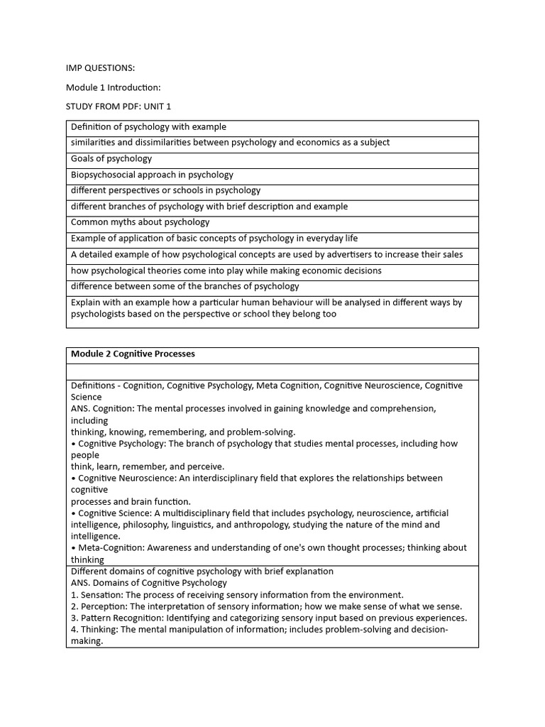 IMP QNA pscho | PDF | Classical Conditioning | Senses