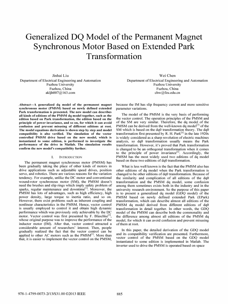 Generalized-DQ-Model-of-the-Permanent-Magnet-1 | PDF | Electric Motor ...