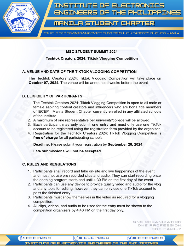 MSC SS24 - Techtok Guidelines | PDF