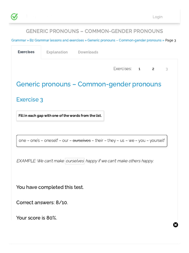Pronouns - Test | PDF | Pronoun | Grammatical Gender