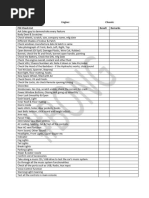 Pre-Delivery Inspection Checklist | PDF
