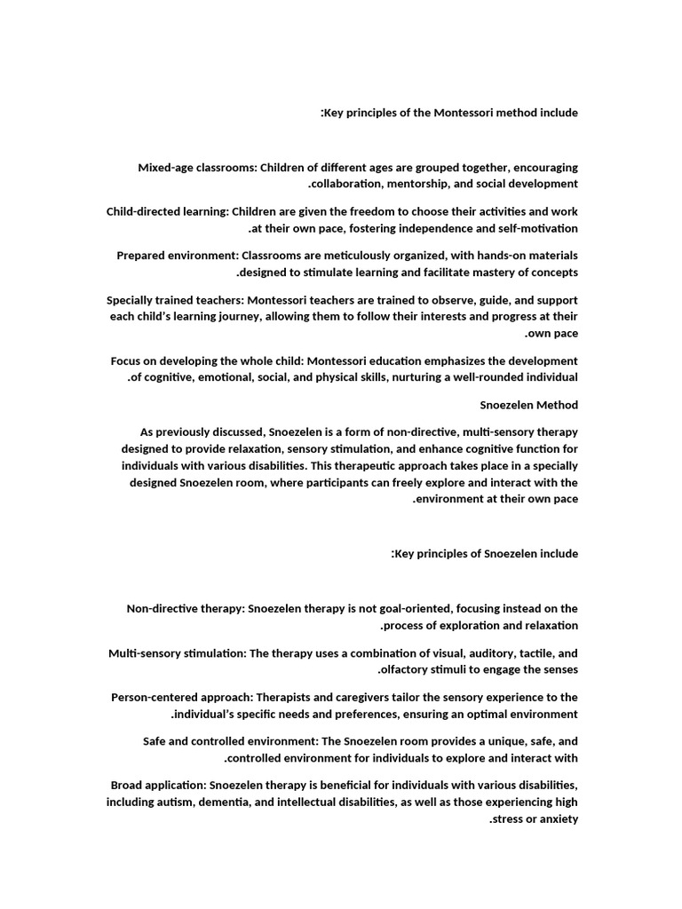 Key Principles of The Montessori Method Include | PDF | Perception ...