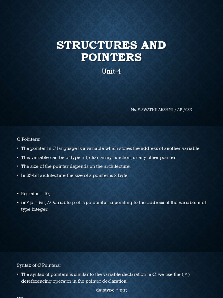 Unit 4 Ppt Pdf Pointer Computer Programming Integer Computer