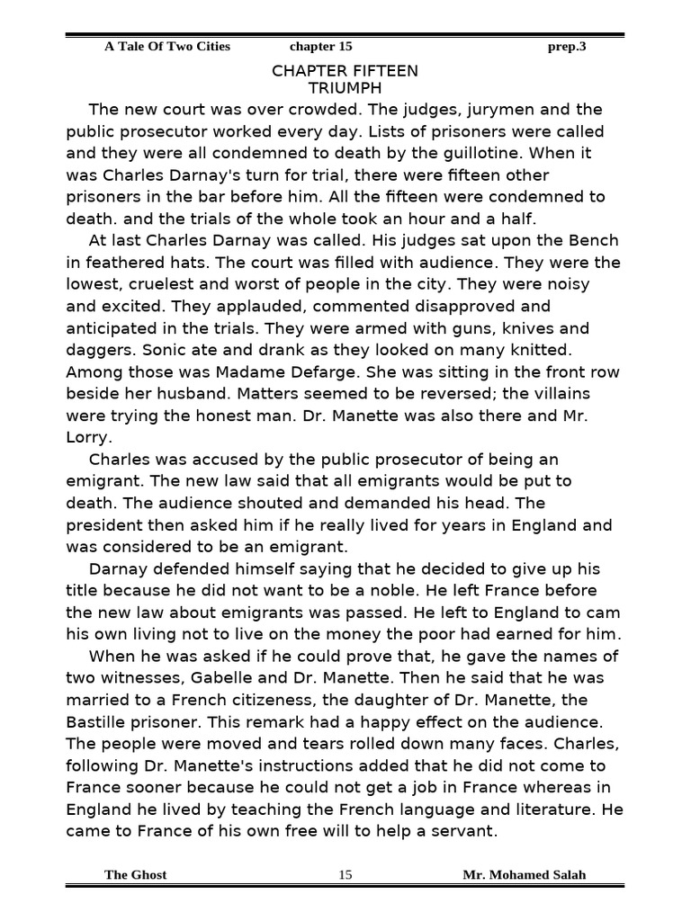 Darnay's Triumph in Court: Chapter 15 | PDF | A Tale Of Two Cities