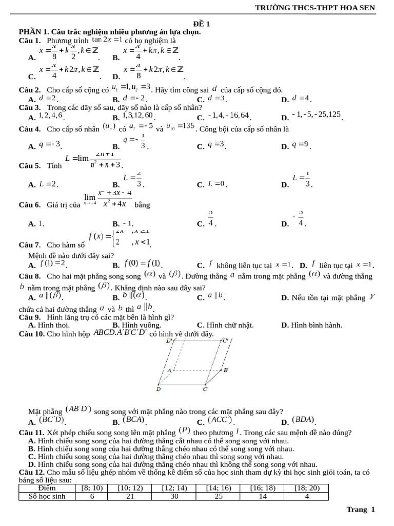 25 de On Thi Hki-Khoi 11 | PDF