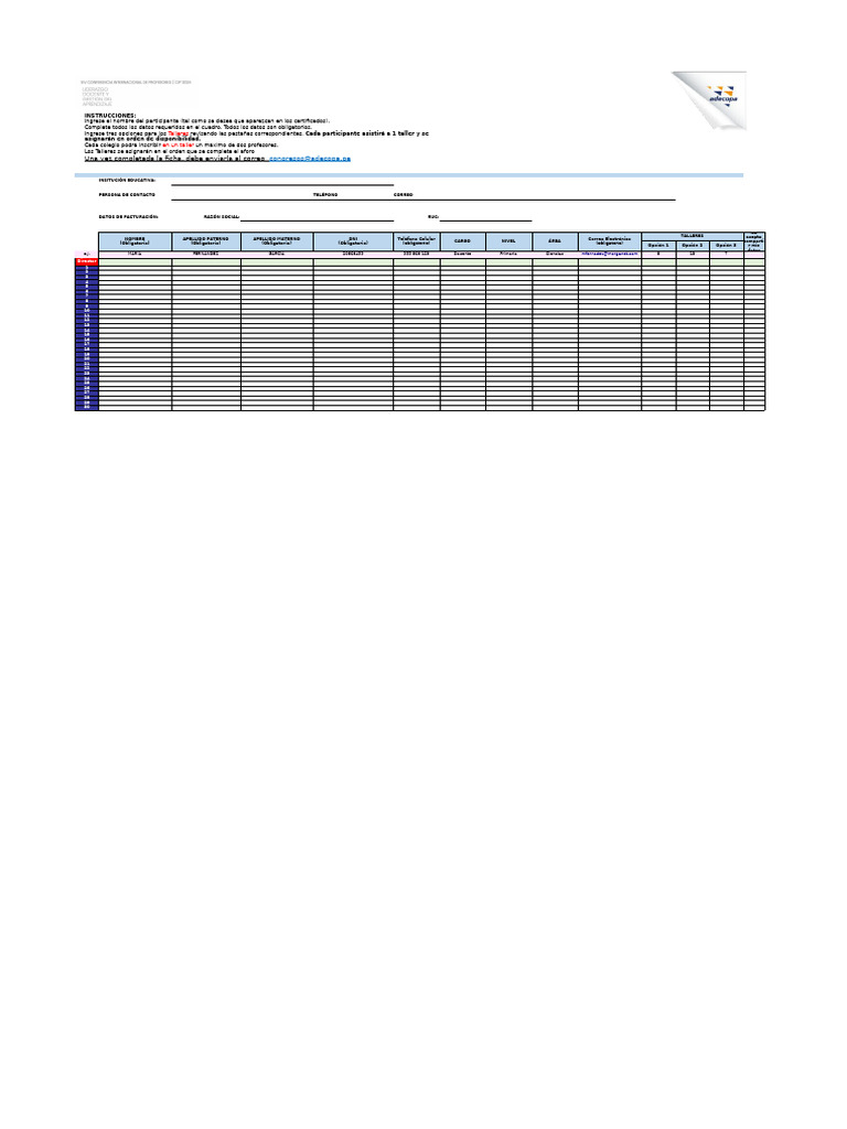 Ficha de Inscripcion CIP 2024 | PDF | Enseñando | Aprendizaje