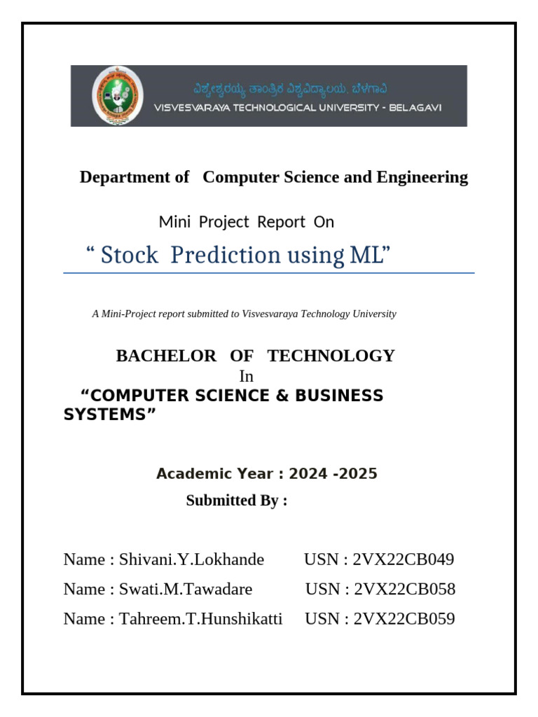 Stock Prediction Using Machine Learning | PDF | Forecasting | Financial ...