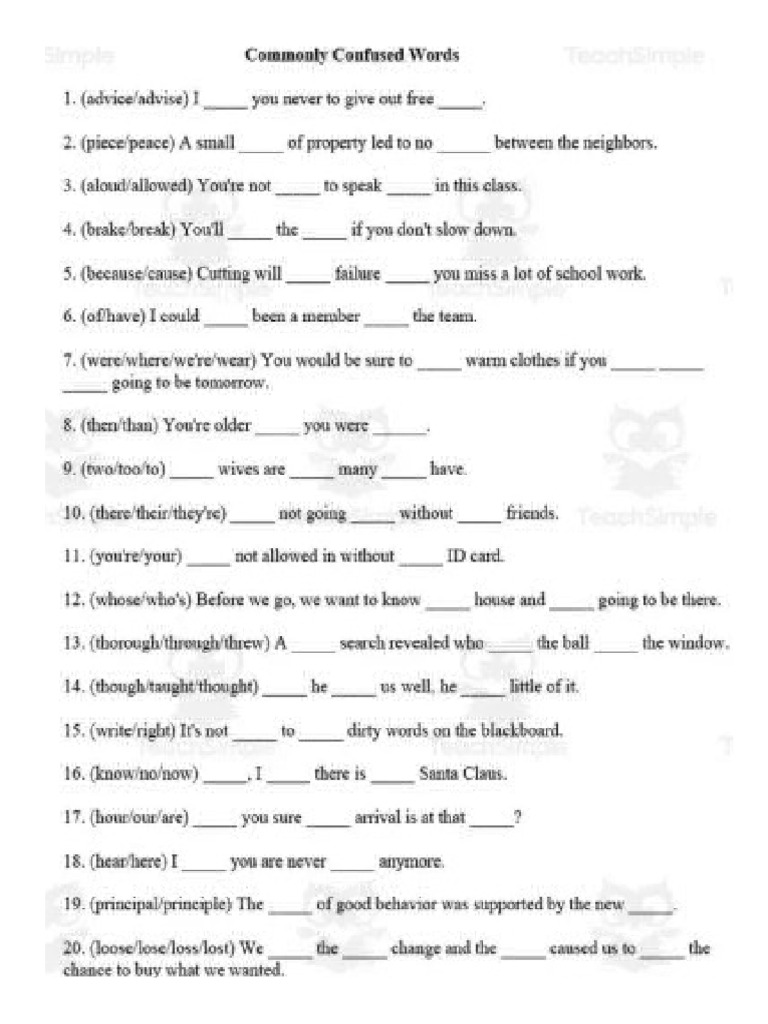 Confusing Words | PDF