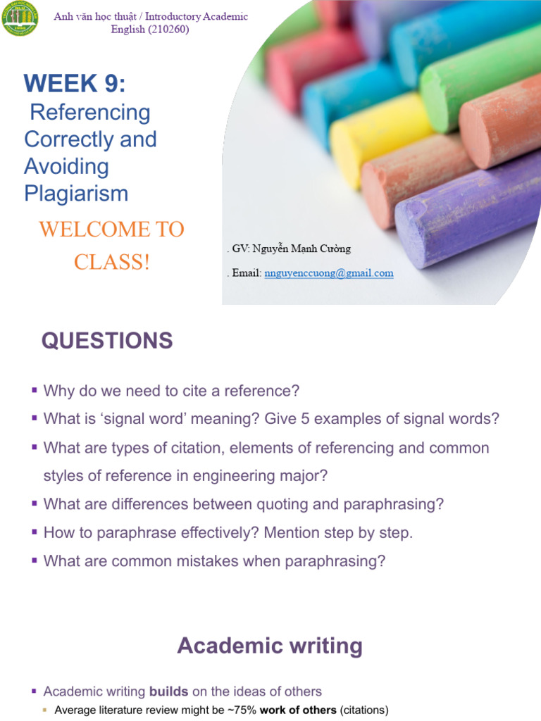 Academic Referencing and Plagiarism Guide | PDF | Plagiarism | Citation