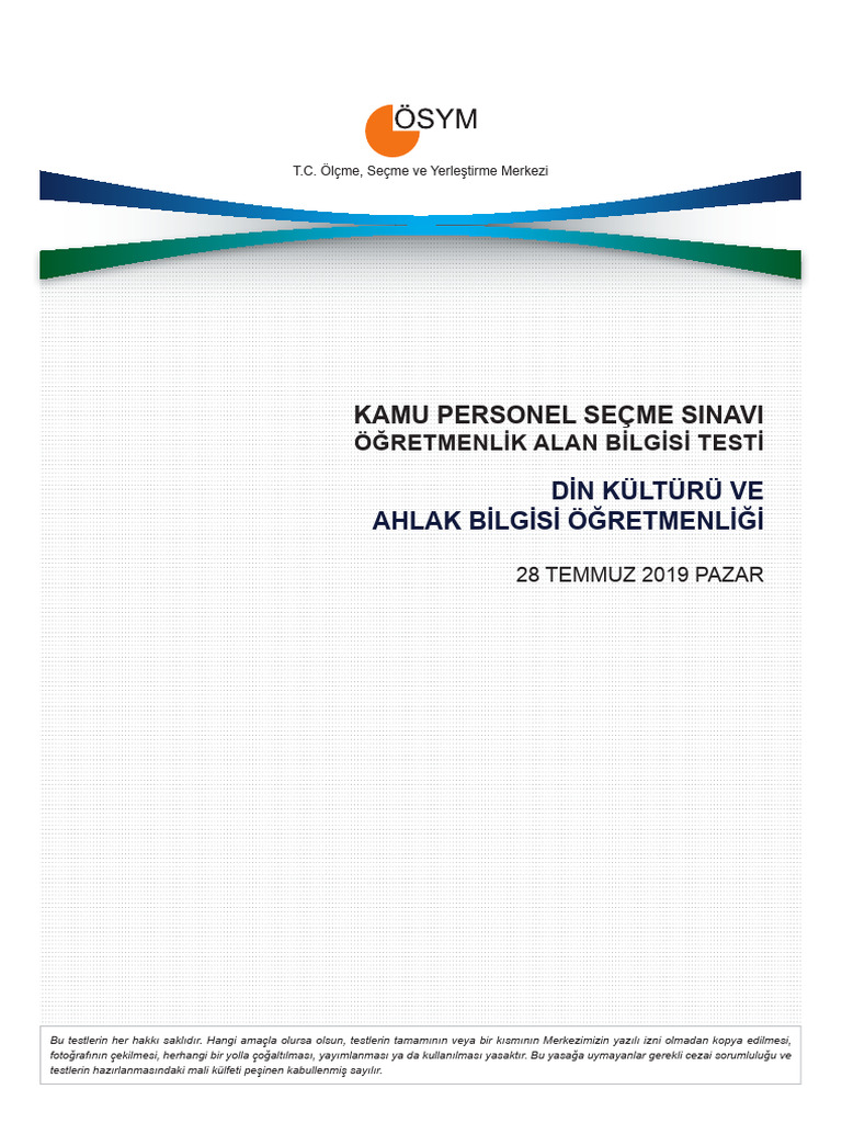 2019 OABT Din Kulturu | PDF