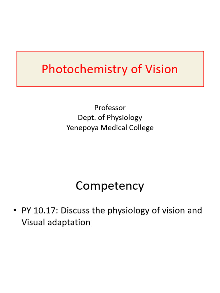 3 Photochemistry of Vision | PDF | Retinal | Visual Perception