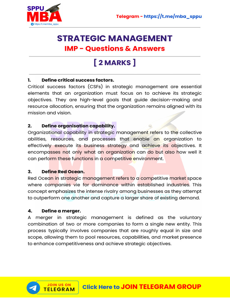 Strategic Management 214 | PDF | Strategic Management | Competitive Advantage