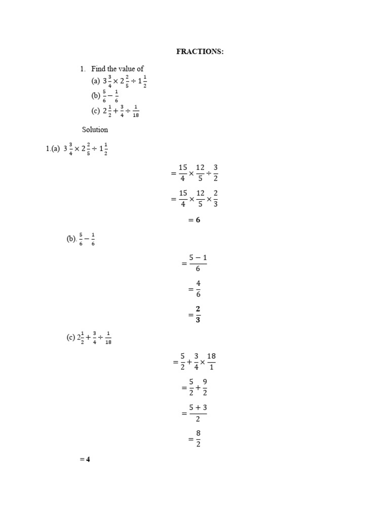 FRACTIONS_,_RATIO_and_PROPORTION | PDF | Ratio | Elementary Mathematics