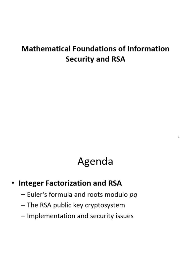 RSA Cryptosystem Explained | PDF | Mathematics | Applied Mathematics