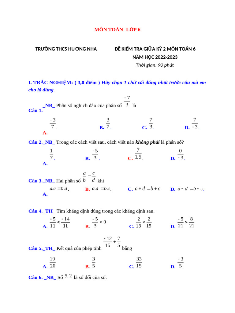 Môn Toán | PDF