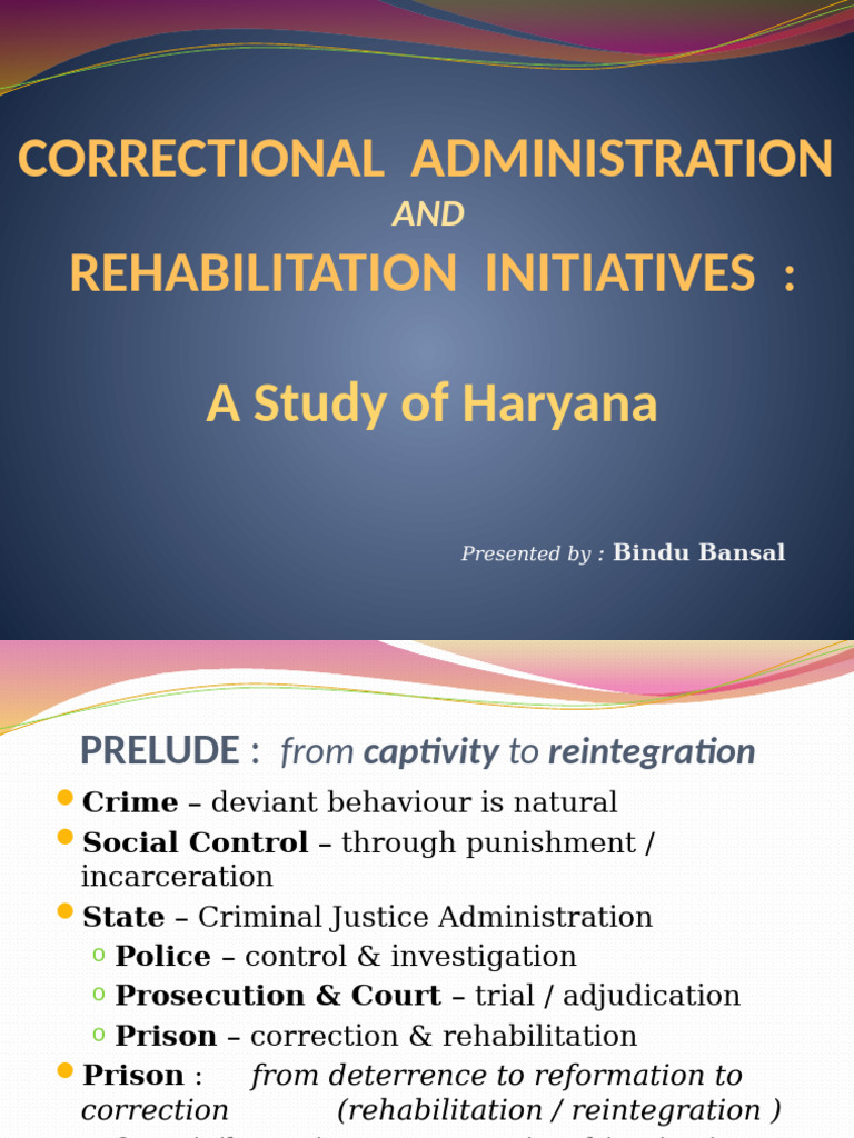 Correctional Administration and Rehabilitation Initiatives | PDF | Rehabilitation (Penology ...