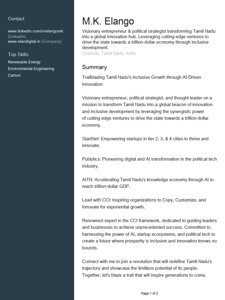 M.K.Elango - 09.09.2024 (FN) | PDF | Innovation | Startup Company