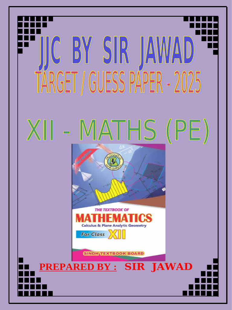XII - Maths (P.E.) Fronts | PDF