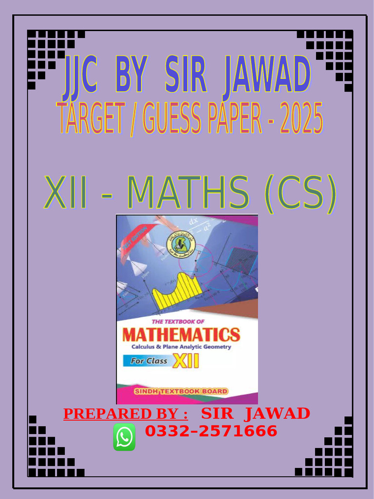 XII - Maths (CS) Fronts | PDF