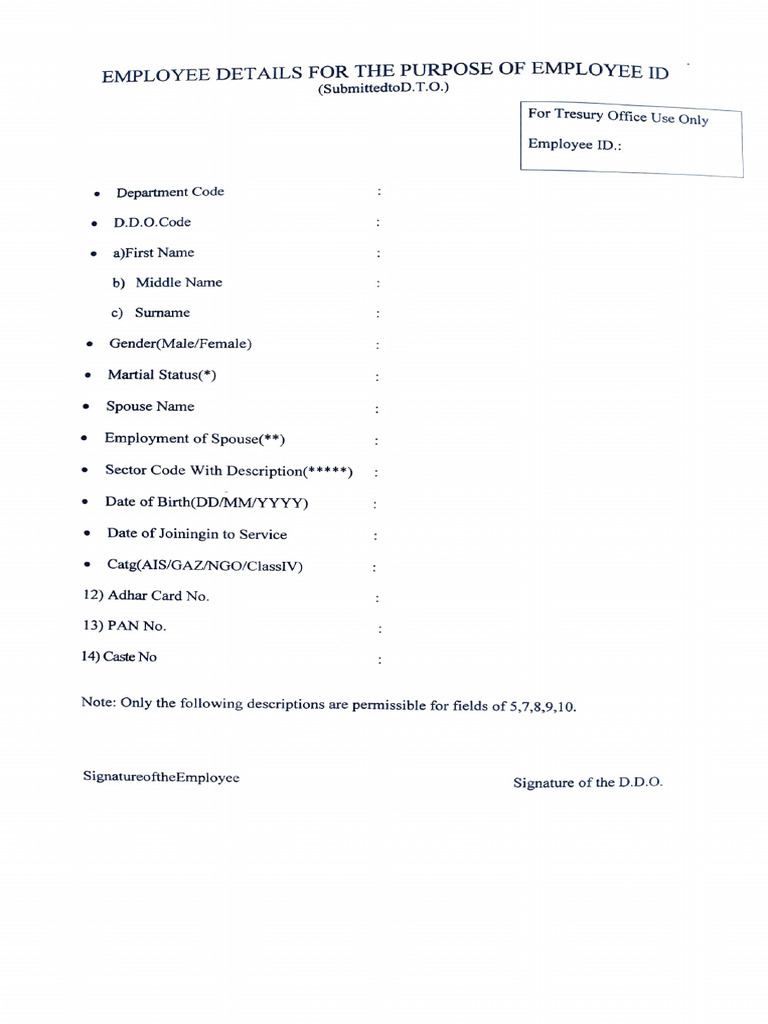 Employee ID Form-1 | PDF