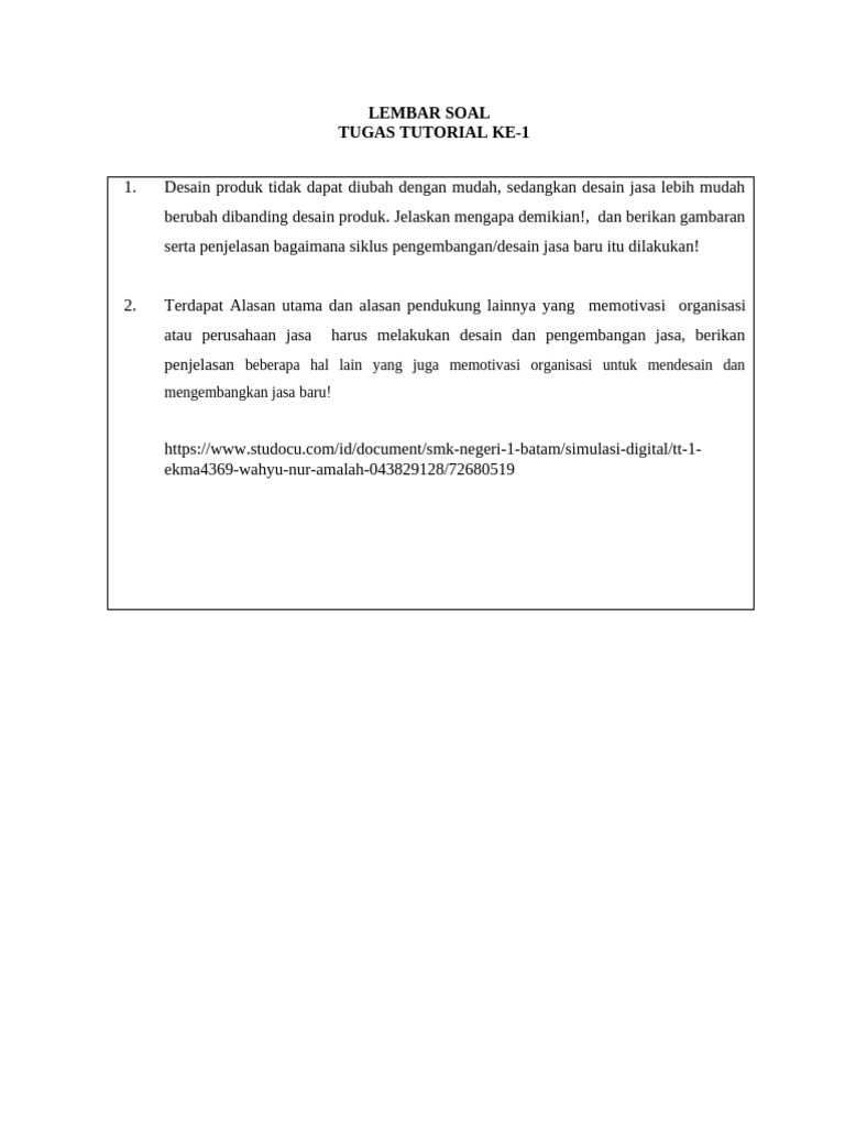 Soal Tugas 1 Tuton EKMA4369-OK | PDF