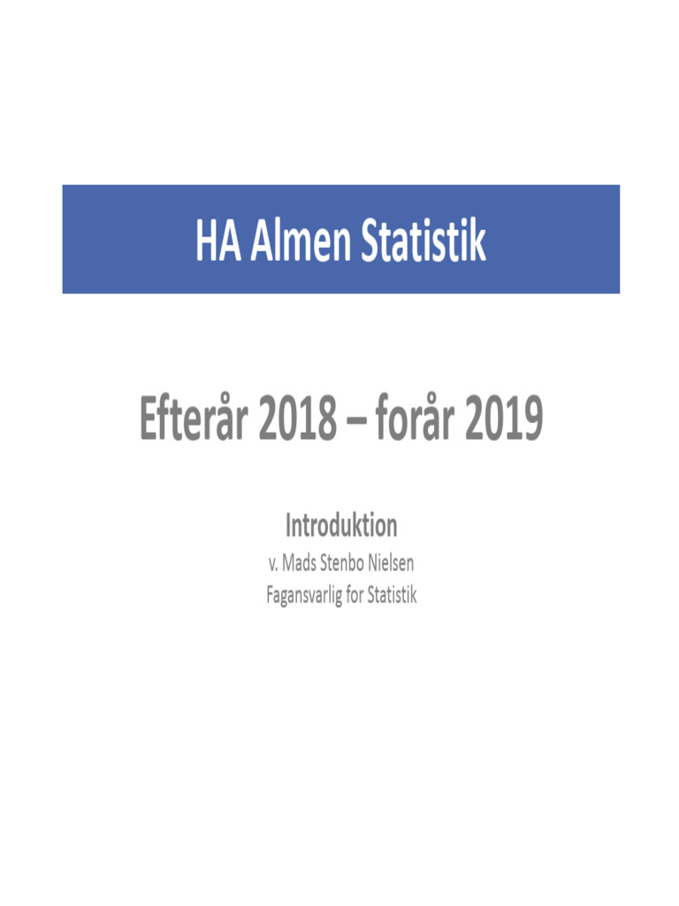 Statistik introduktion | PDF Statistik introduktion | PDF